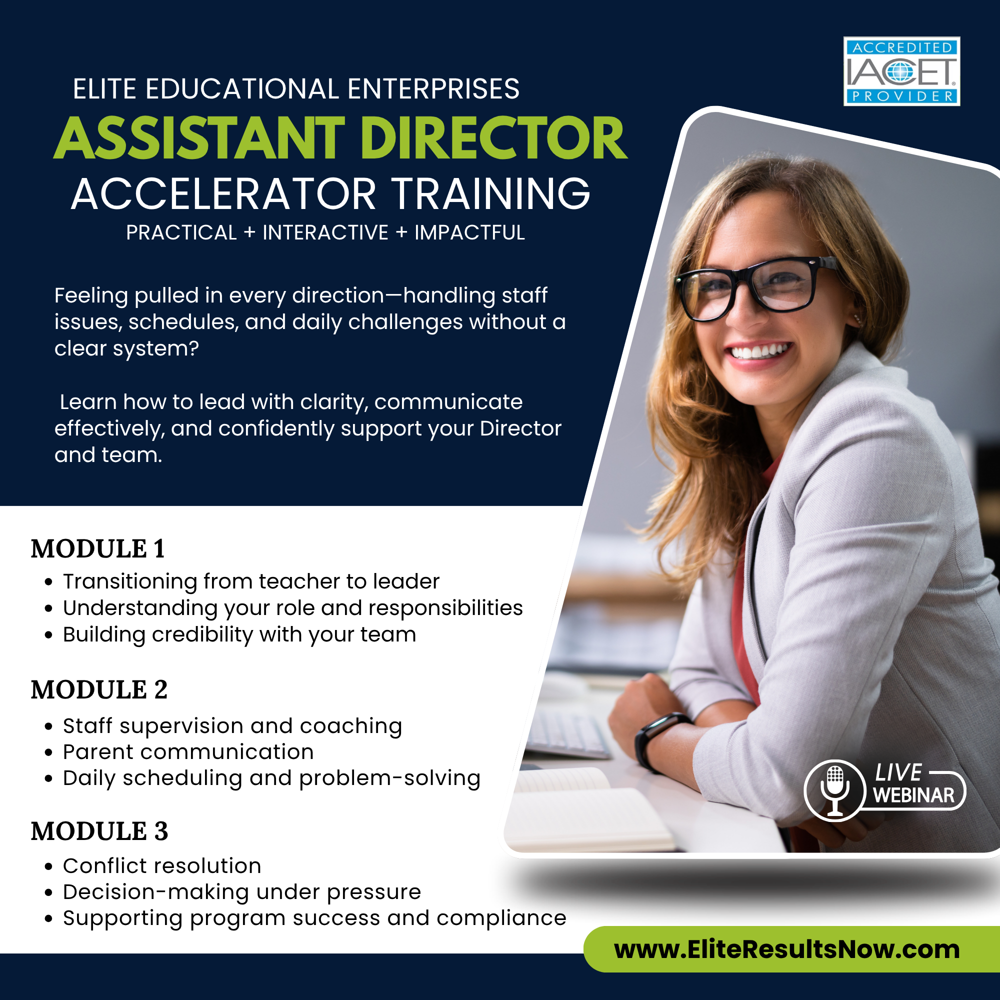 Assistant Director Accelerator Training | Instructor LedElite ...